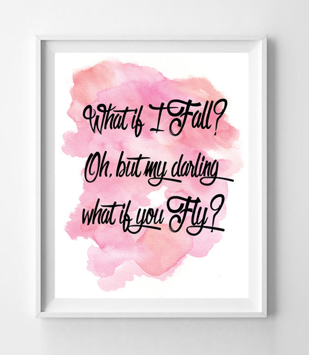 WHAT IF I FALL? Design Wall Decor, Instant Download 8x10