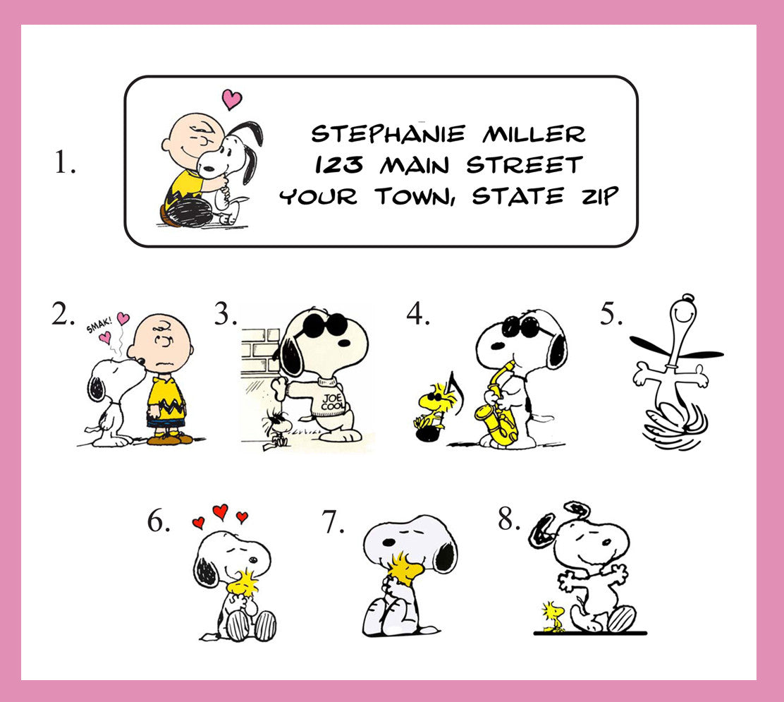 Personalized SNOOPY Return ADDRESS Labels