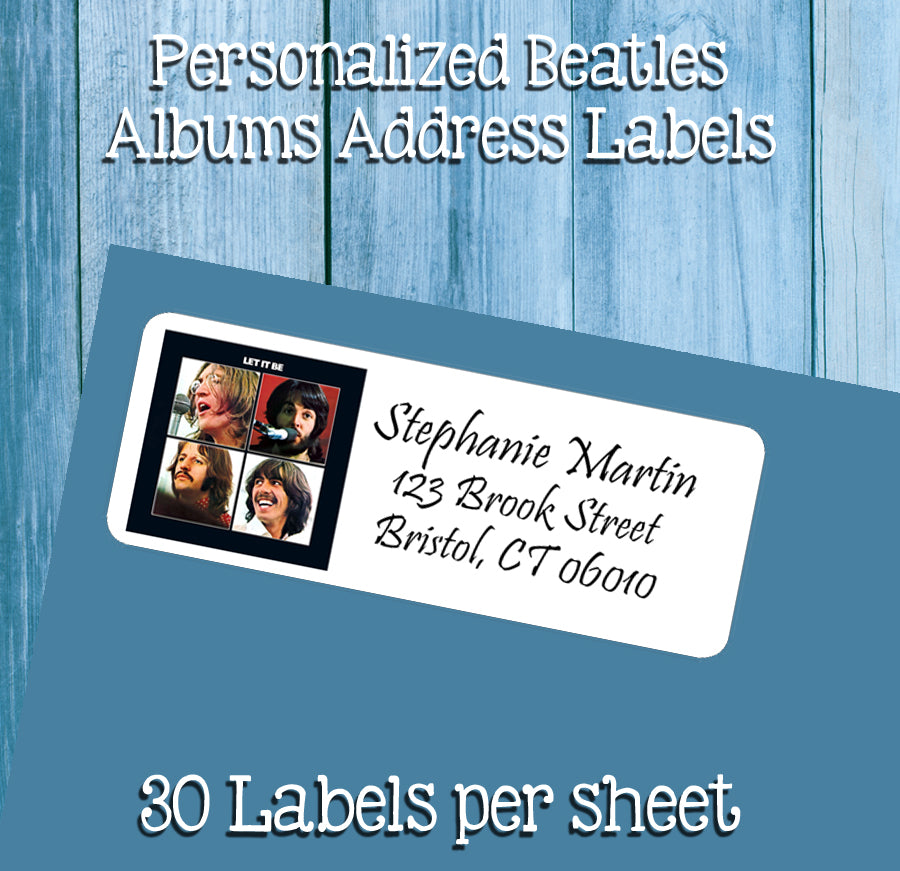 Personalized Beatles Album Cover Labels, Property of, Address Labels