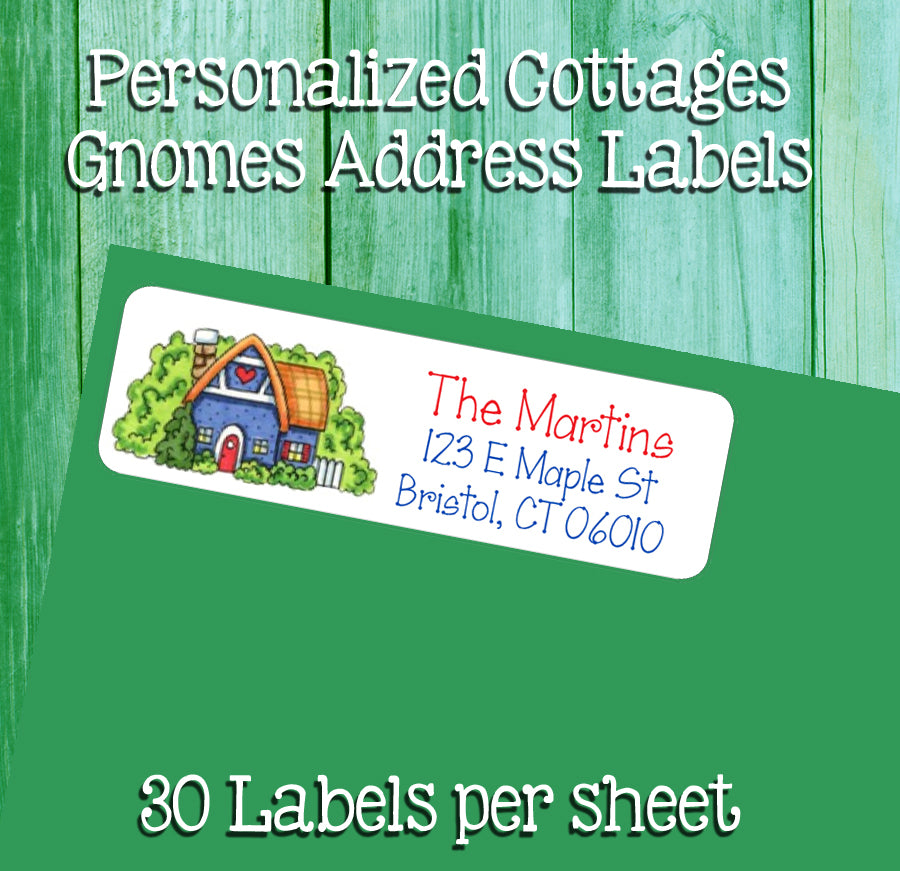 Personalized Cute Cottage Labels, Property of, Personalized Address La