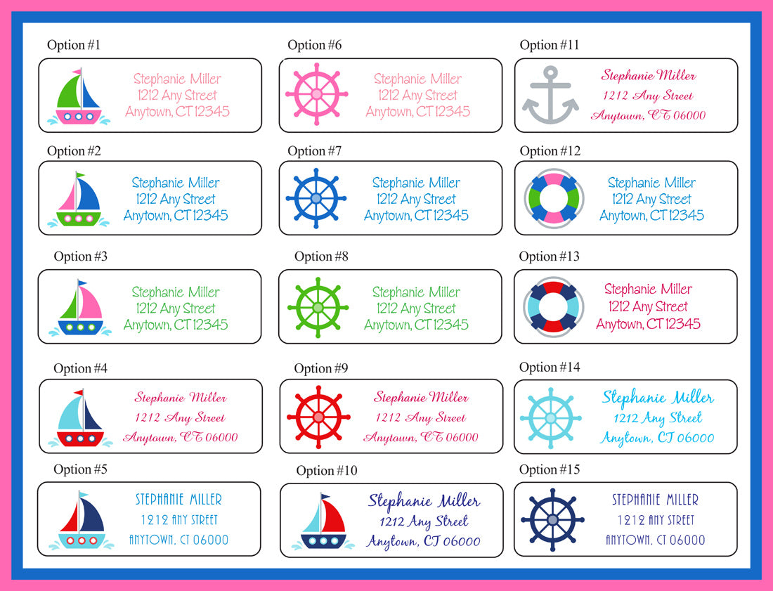Personalized NAUTICAL Address Labels, Return Address Labels, Sailor, S