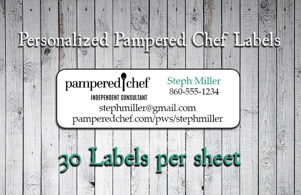 Personalized PAMPERED CHEF Consultant Labels or Address Labels